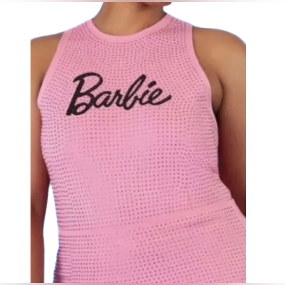 Barbie | Tops | Forever 2 X Barbie Rhinestone Logo Top Plus Crop ...